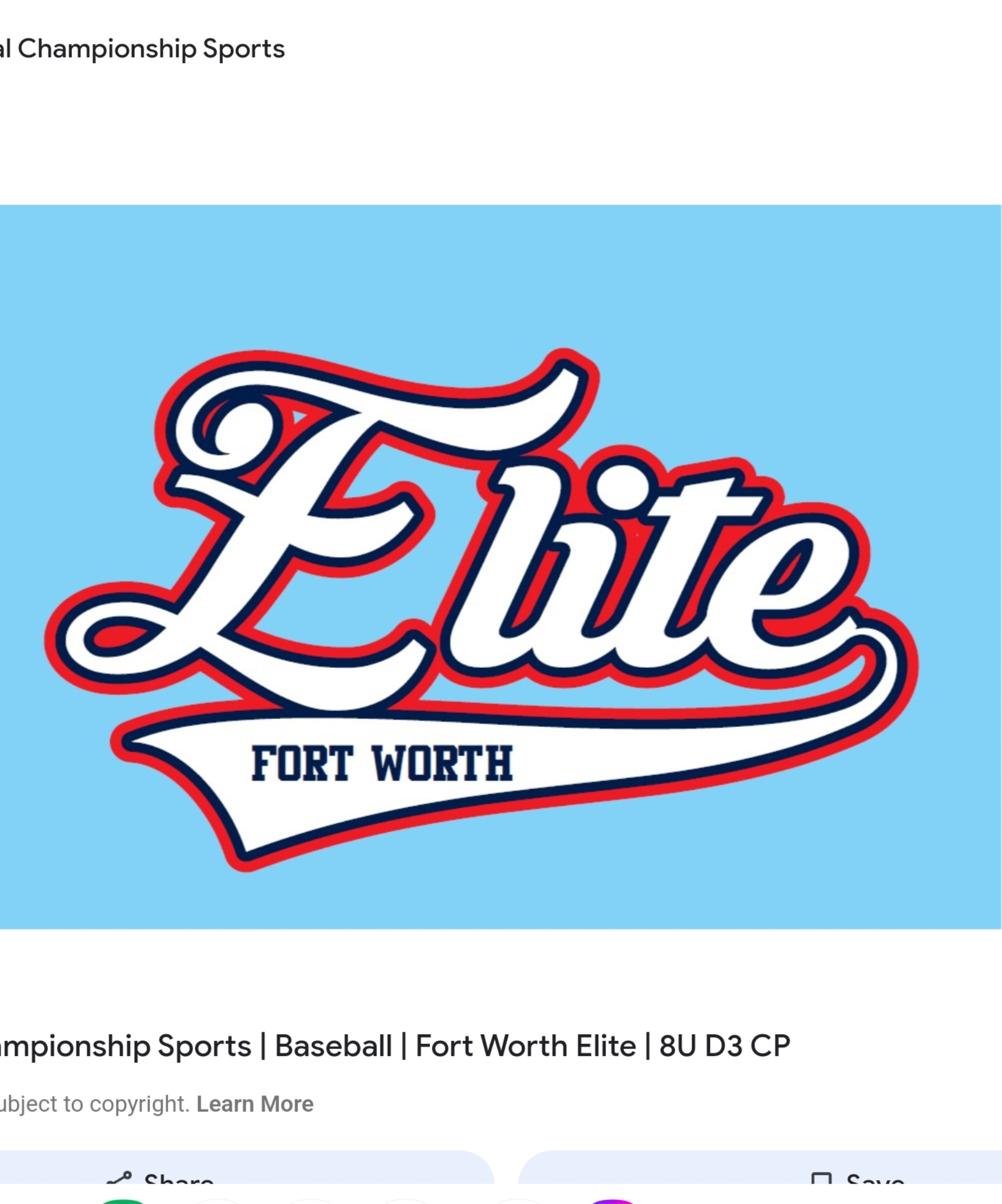 National Championship Sports | Baseball | Fort Worth Elite | 10U D3